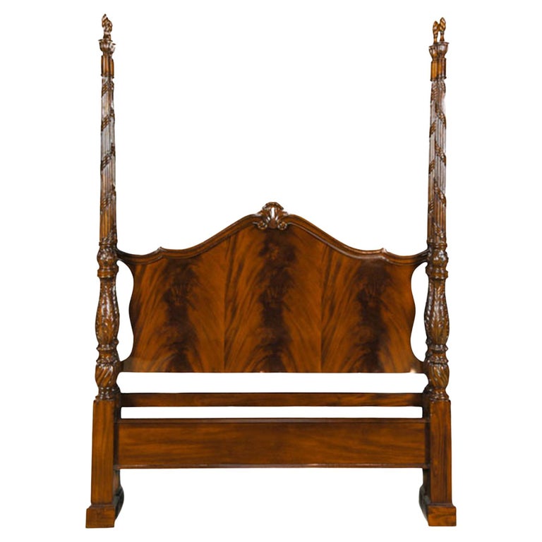 King Size Mahogany Four Poster Bed For Sale at 1stDibs