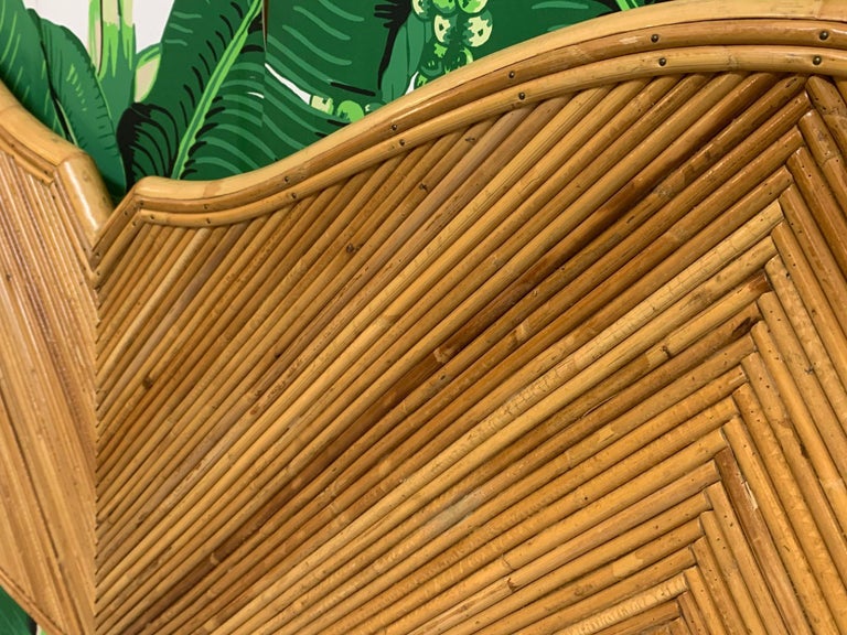 King Size Split Reed Rattan Headboard For Sale at 1stDibs