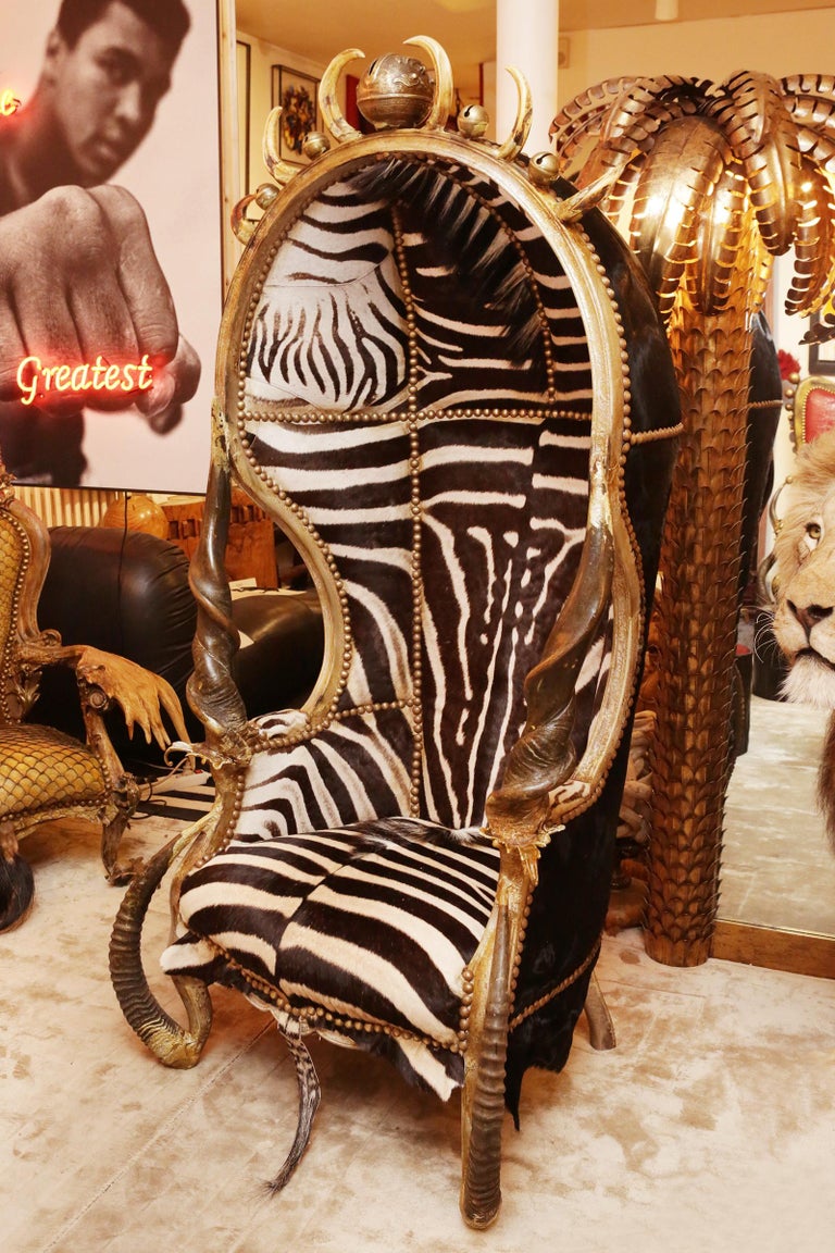 King Zebra Dome Armchair For Sale at 1stDibs | zebra armchair, zebra ...