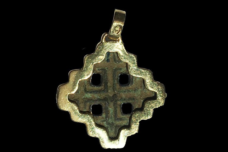 Kingdom of Jerusalem Bronze Cross Gold Pendant Ancient Byzantine ...