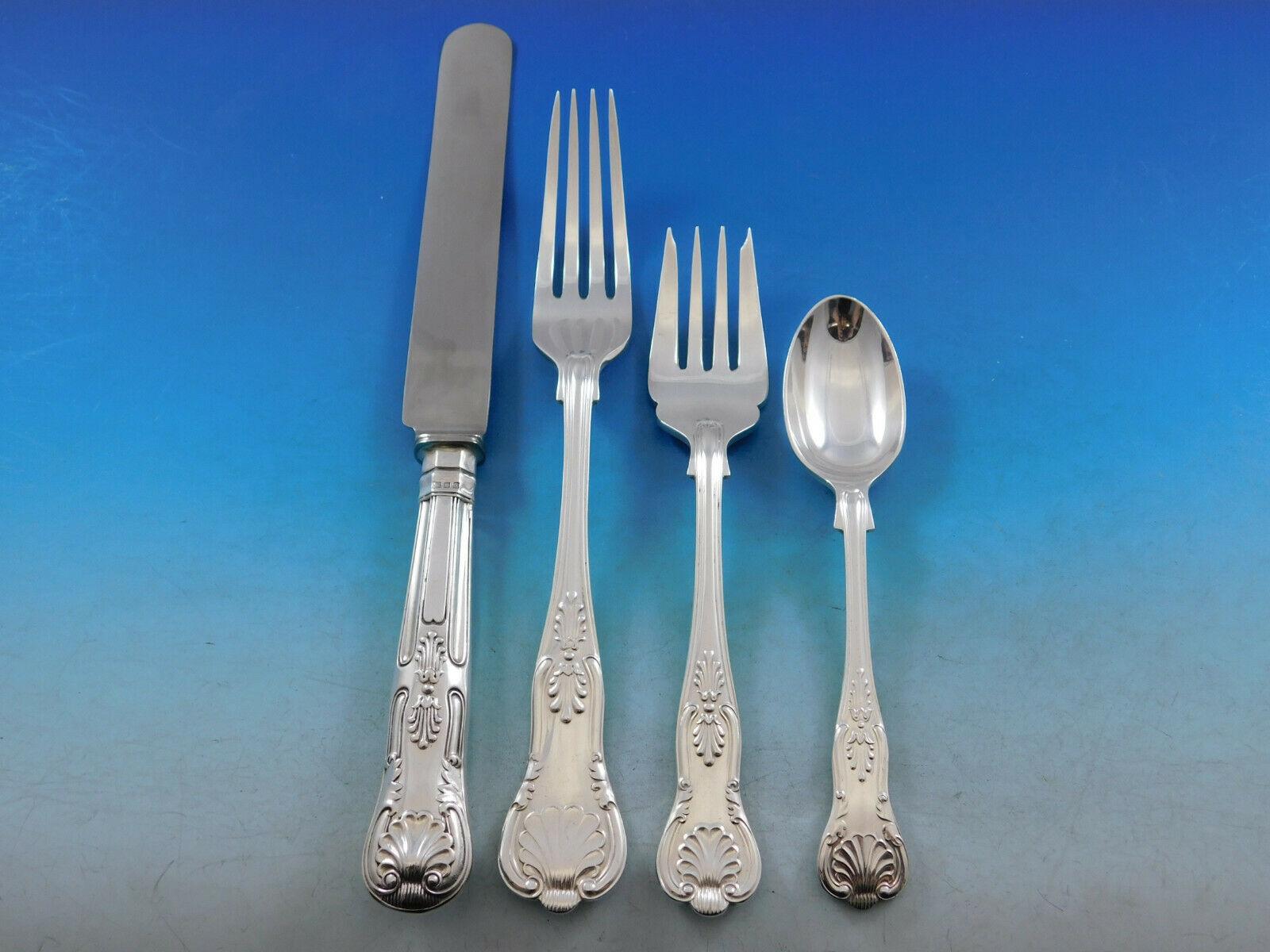 Kings by Cj Vander English Sterling Silver Flatware Set Service Dinner ...