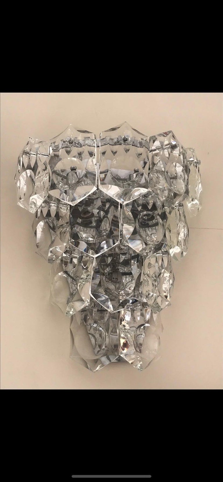 Kinkeldey Wall Lighting Glass Chrome Structure, Austria 1970 For Sale ...