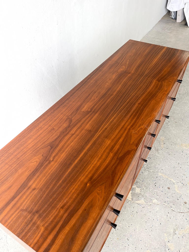 Kipp Stewart Drexel Mid-Century Modern Walnut 10 Drawer Dresser For ...