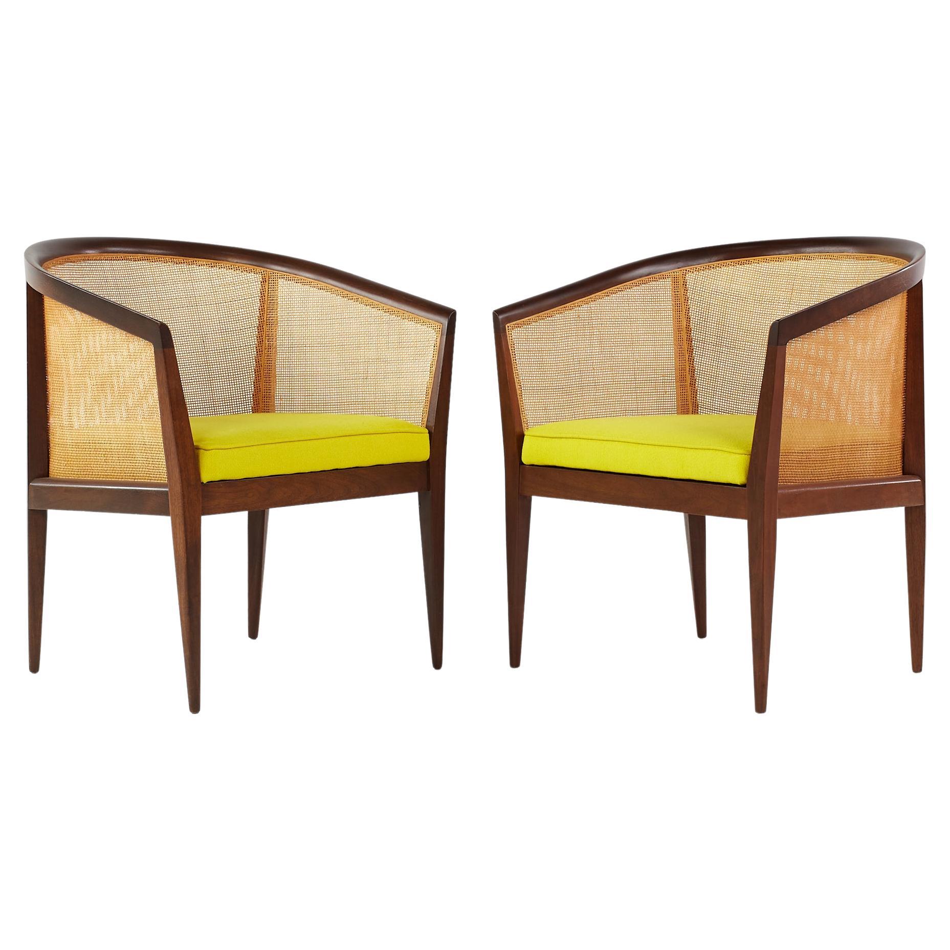 Pair of Cane Arm Chairs by Kipp Stewart for Directional at 1stDibs