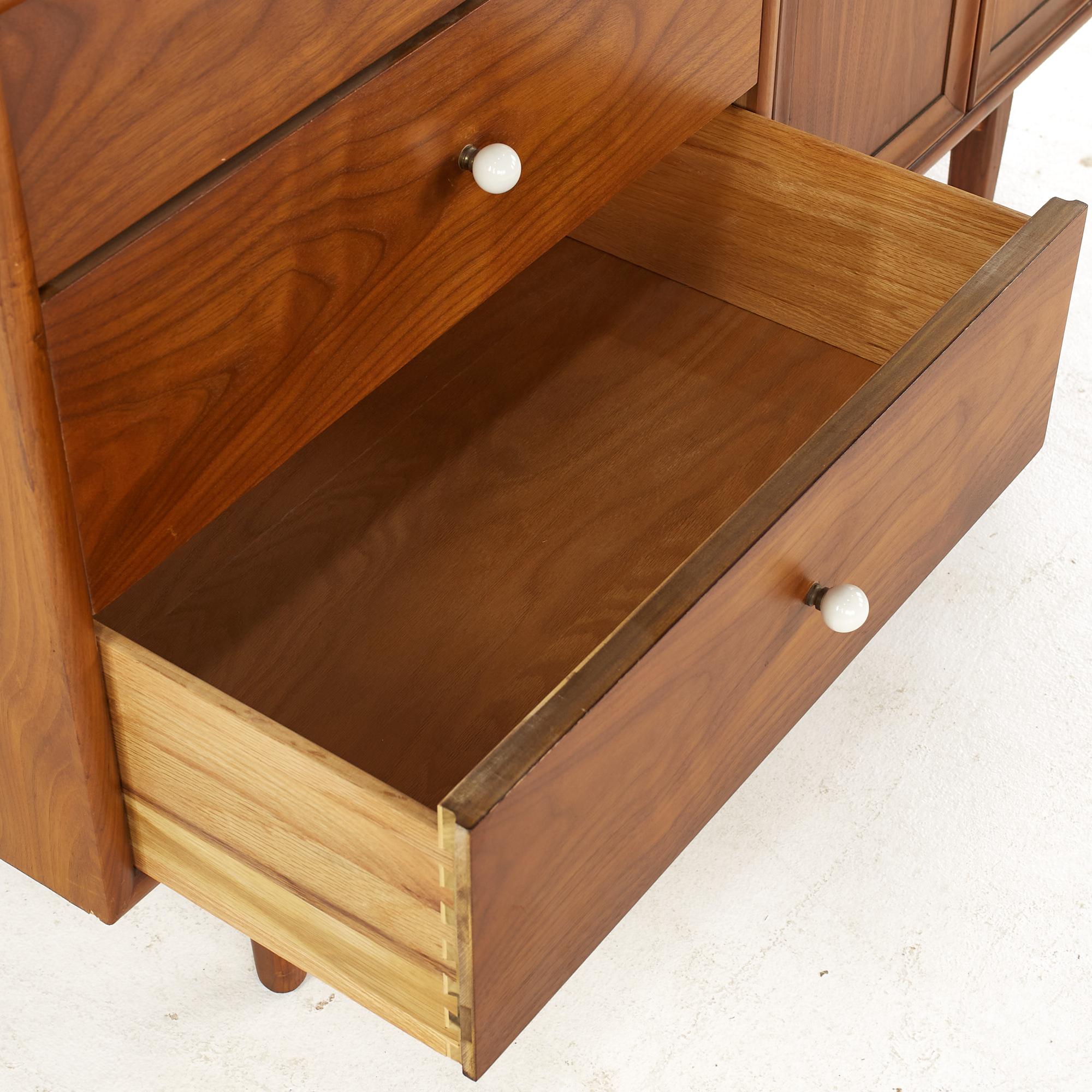 Kipp Stewart for Drexel Declaration Mid Century Walnut Buffet and Hutch ...