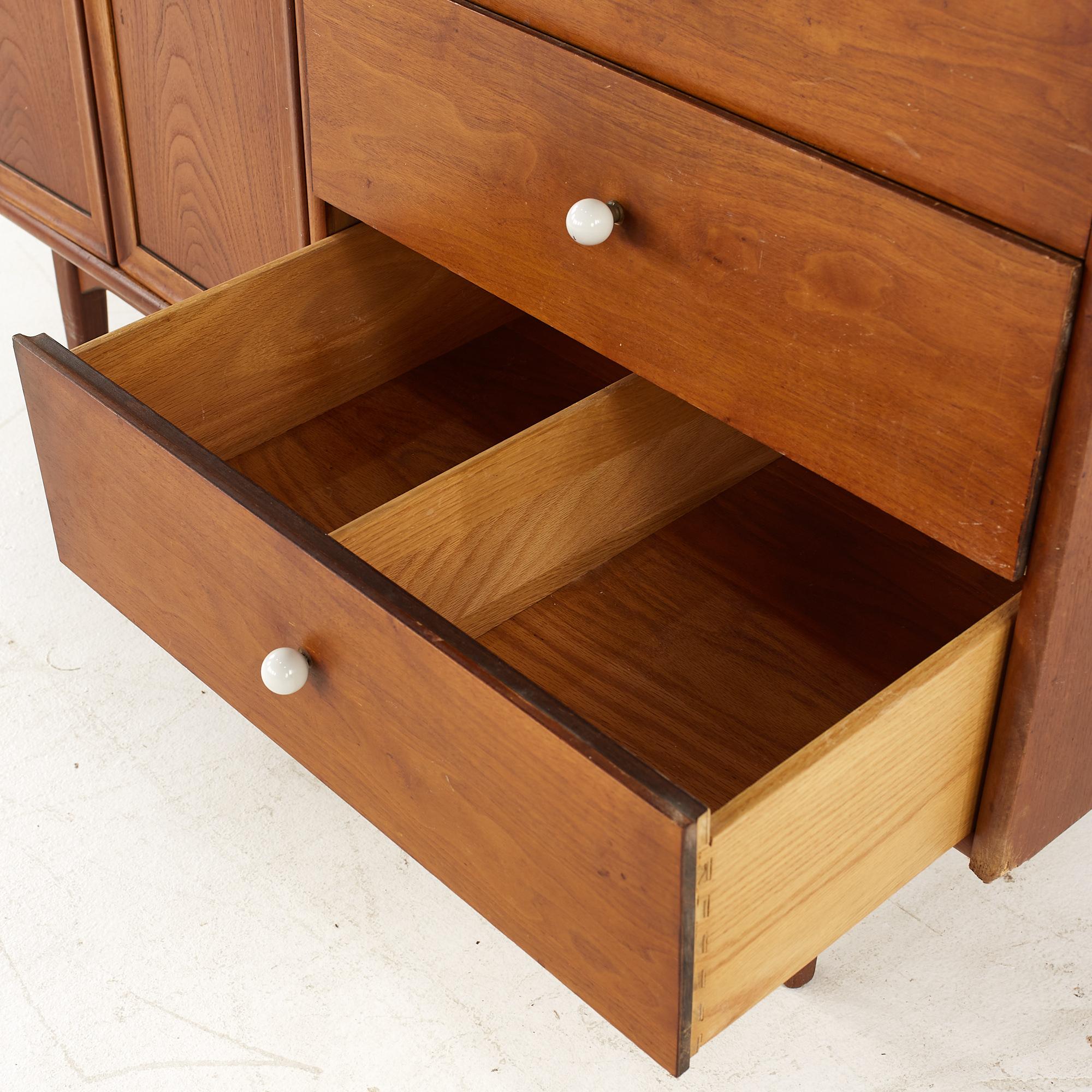 Kipp Stewart for Drexel Declaration Mid Century Walnut Buffet and Hutch ...