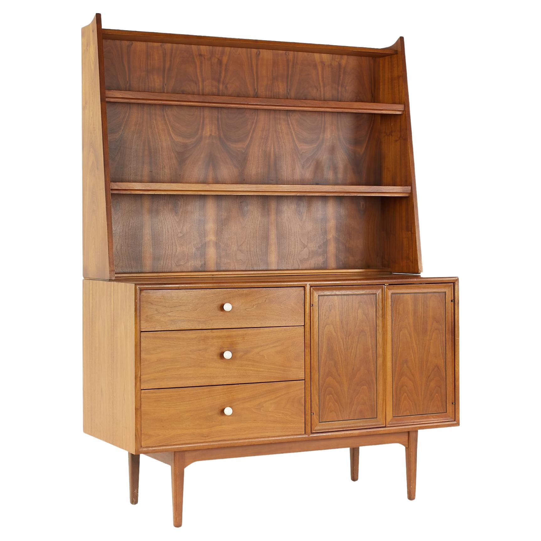 Danish Modern Teak Hutch with Drop Leaf Desk at 1stDibs