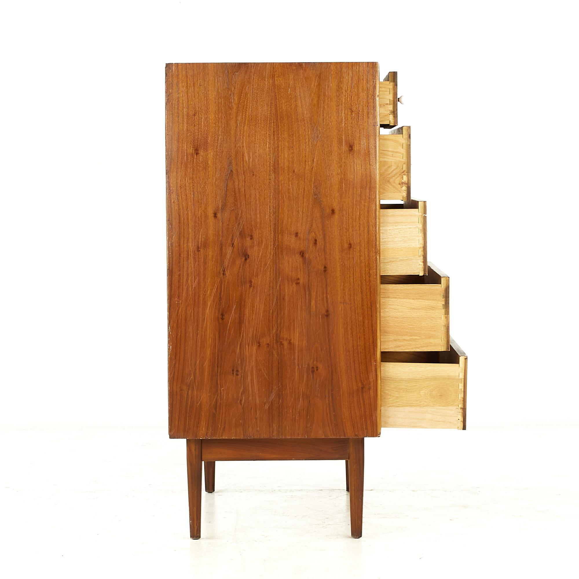 Kipp Stewart for Drexel Declaration Mid Century Walnut Highboy Dresser ...