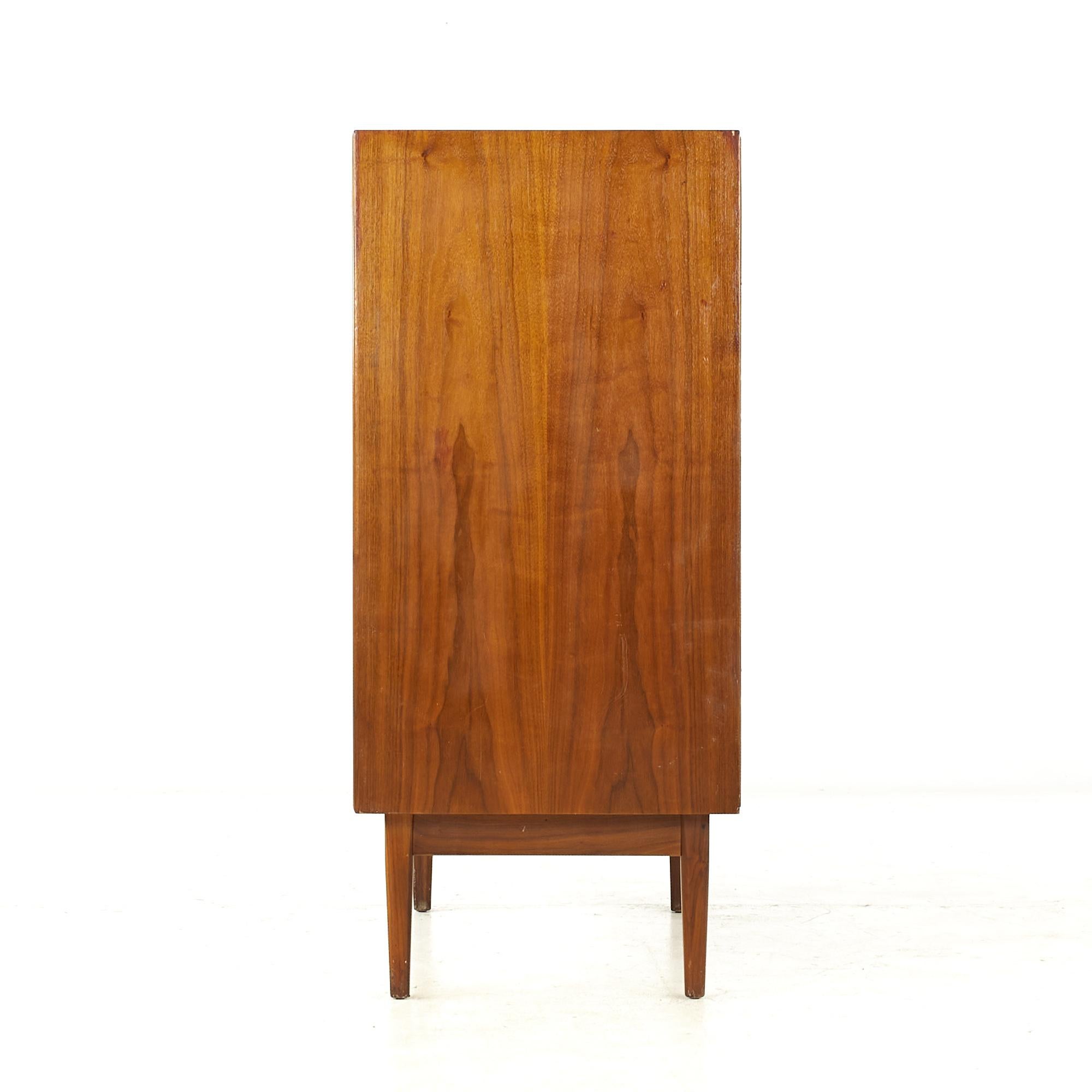 Kipp Stewart for Drexel Declaration Mid Century Walnut Highboy Dresser ...