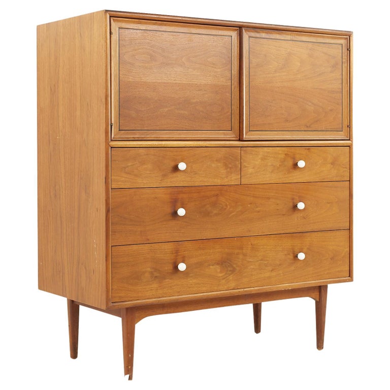 Kipp Stewart for Drexel Declaration Mid Century Walnut Highboy ...