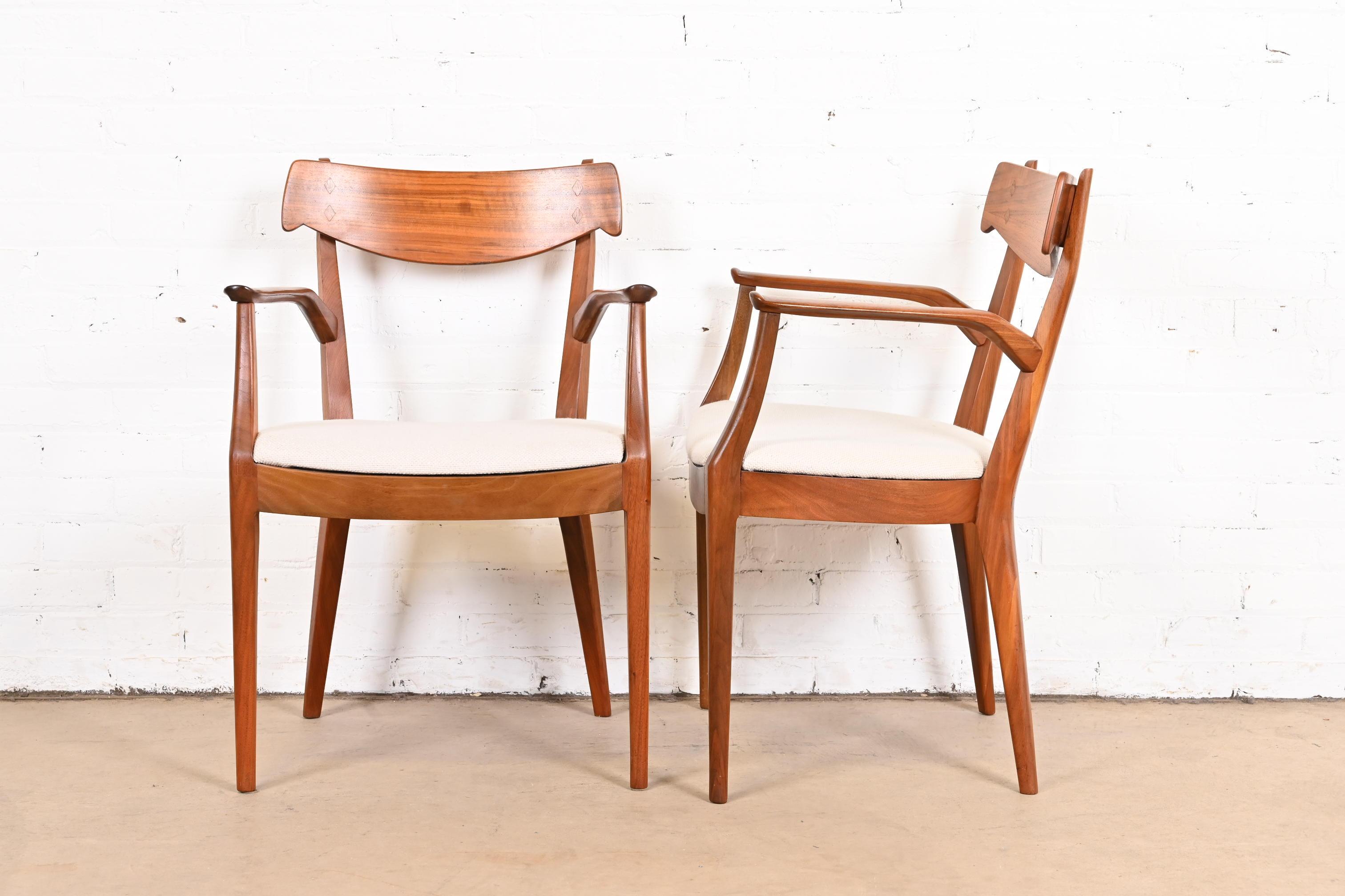 Kipp Stewart for Drexel Declaration Sculpted Walnut Dining Chairs, Set ...