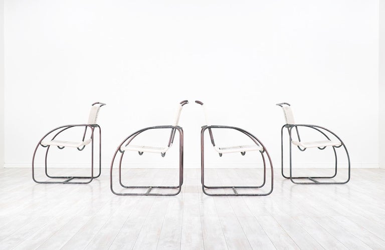 Kipp Stewart Tubular Bronze Armchairs for Terra at 1stDibs