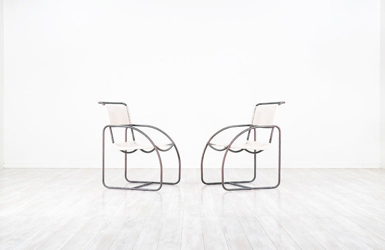 Kipp Stewart Tubular Bronze Armchairs for Terra at 1stDibs