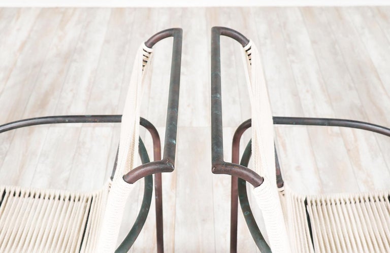 Kipp Stewart Tubular Bronze Armchairs for Terra at 1stDibs