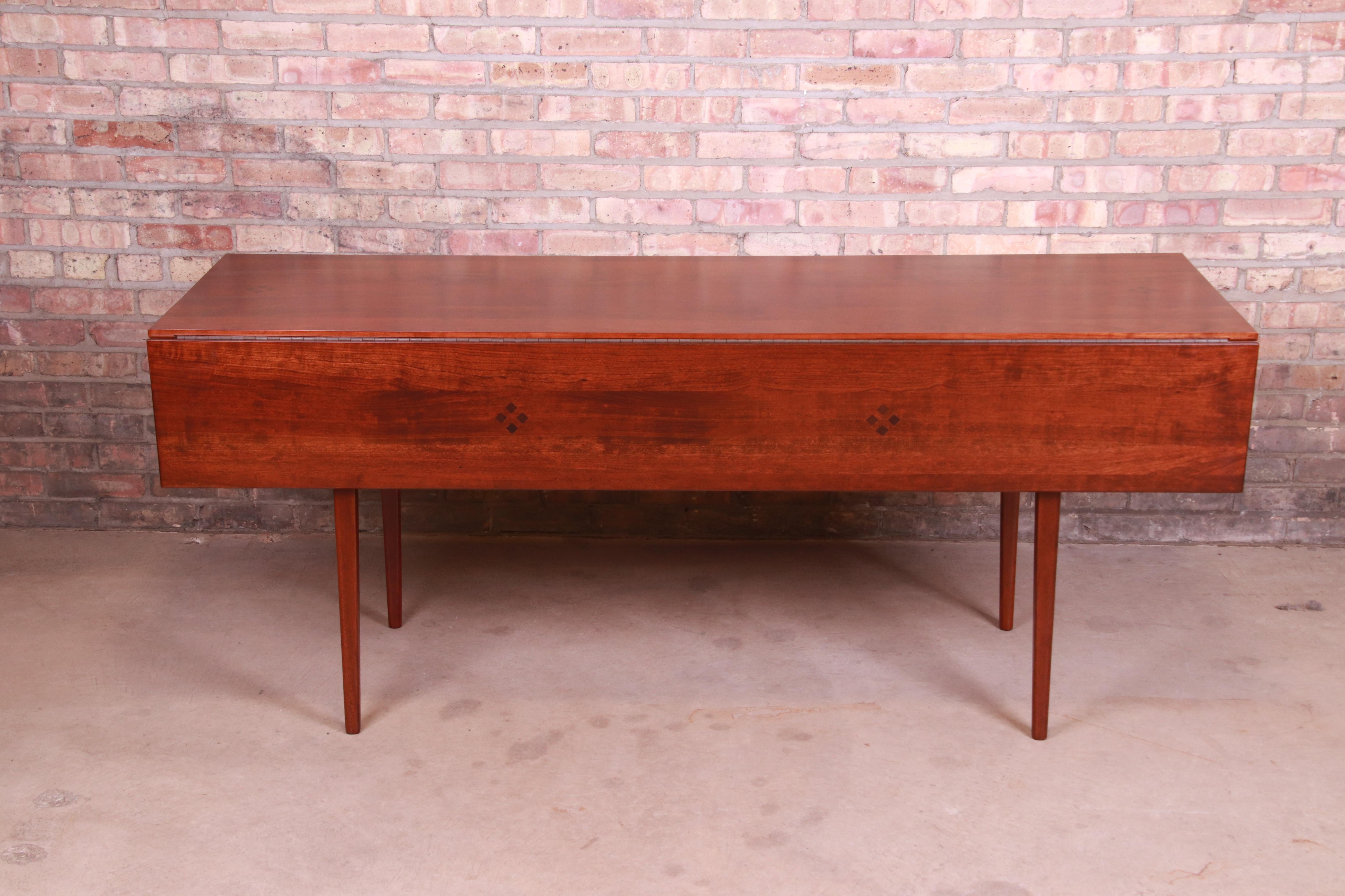 Kipp Stewart Walnut and Rosewood Drop Leaf Harvest Dining Table ...