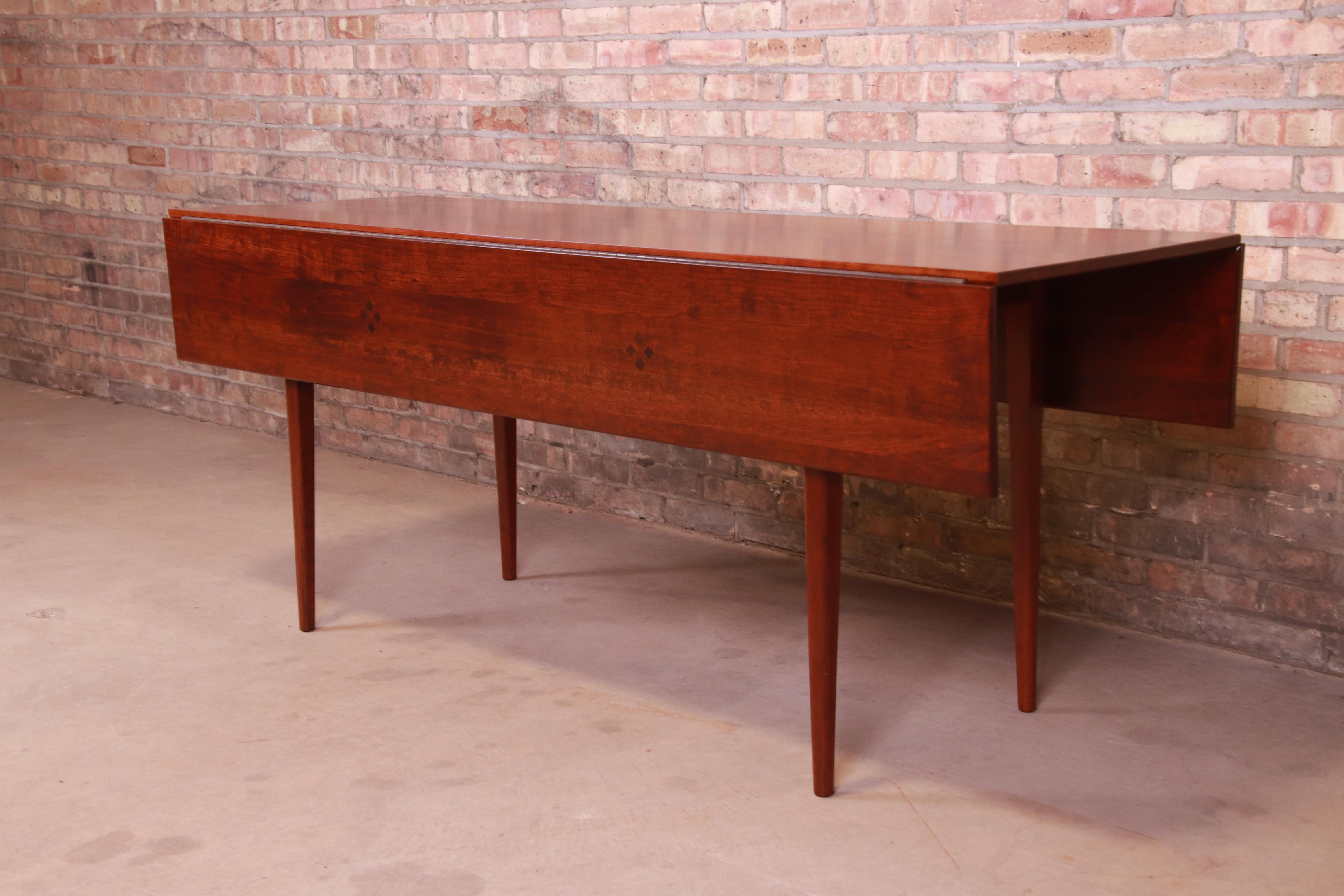 Kipp Stewart Walnut and Rosewood Drop Leaf Harvest Dining Table ...