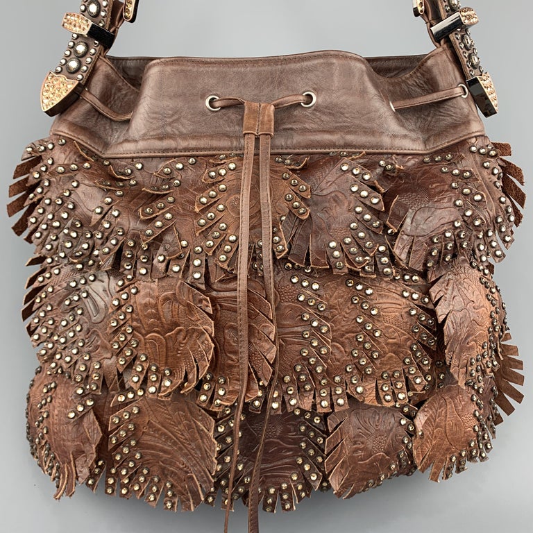 KIPPYS Brown Embossed Leather Rhinestones Western Handbag at 1stDibs ...