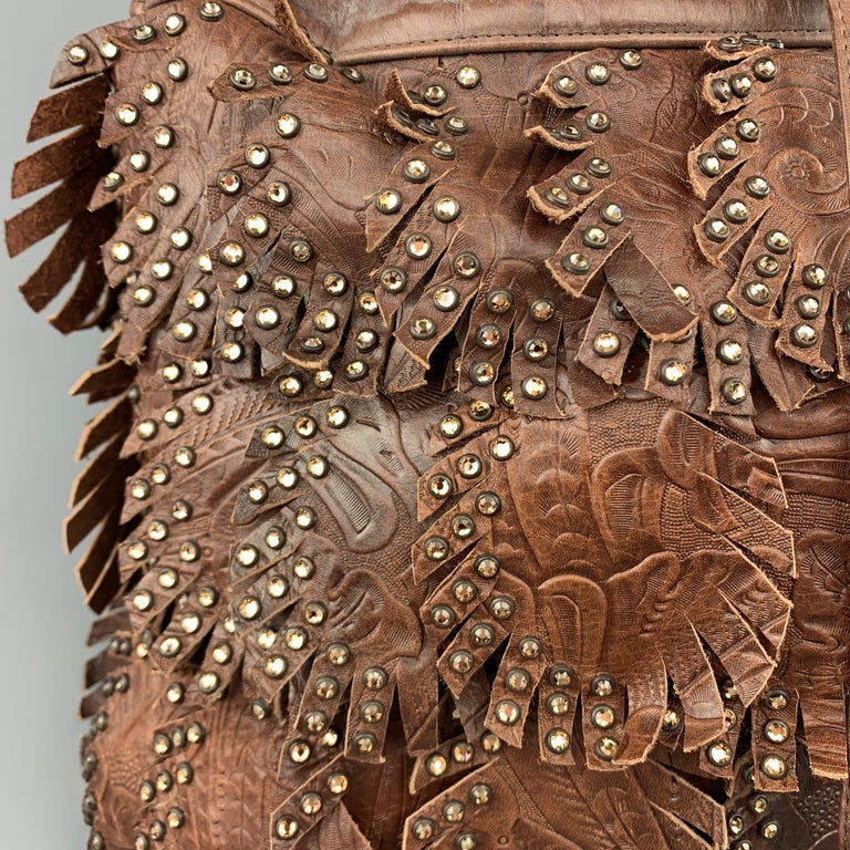 KIPPYS Brown Embossed Leather Rhinestones Western Handbag at 1stDibs ...