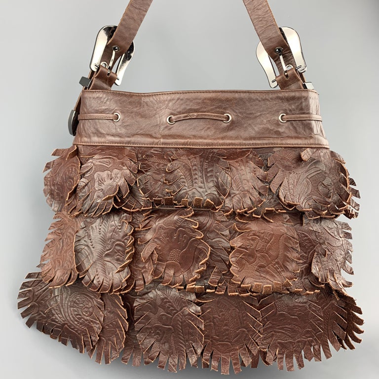 KIPPYS Brown Embossed Leather Rhinestones Western Handbag at 1stDibs ...