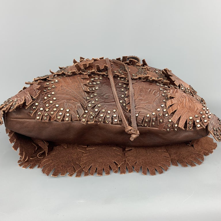 KIPPYS Brown Embossed Leather Rhinestones Western Handbag at 1stDibs ...