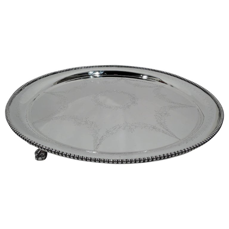Kirk Large and Heavy Edwardian Georgian Sterling Silver Salver Tray For ...