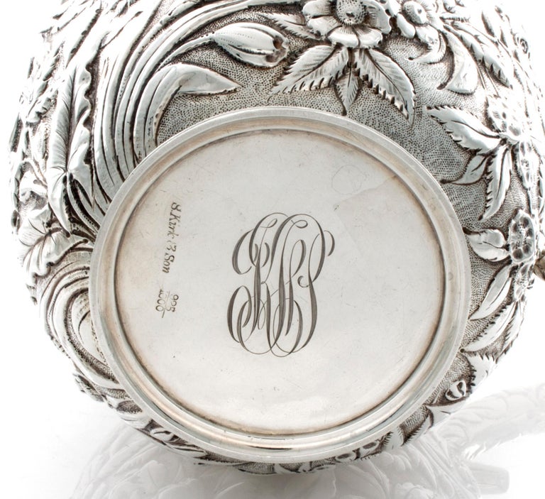 Kirk Repousse Sterling Floral Pitcher 1868-1890 For Sale at 1stDibs