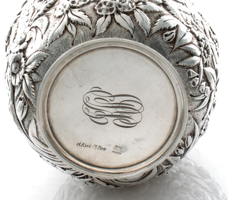 Kirk Repousse Sterling Floral Pitcher 1868-1890 For Sale at 1stDibs