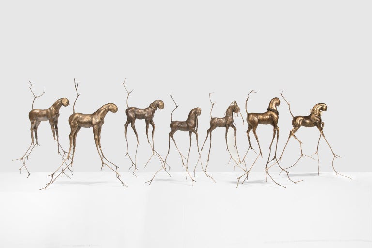 Kirk Roda - "Rootstone Herd", Treehorses Mixed Media, Figurative ...