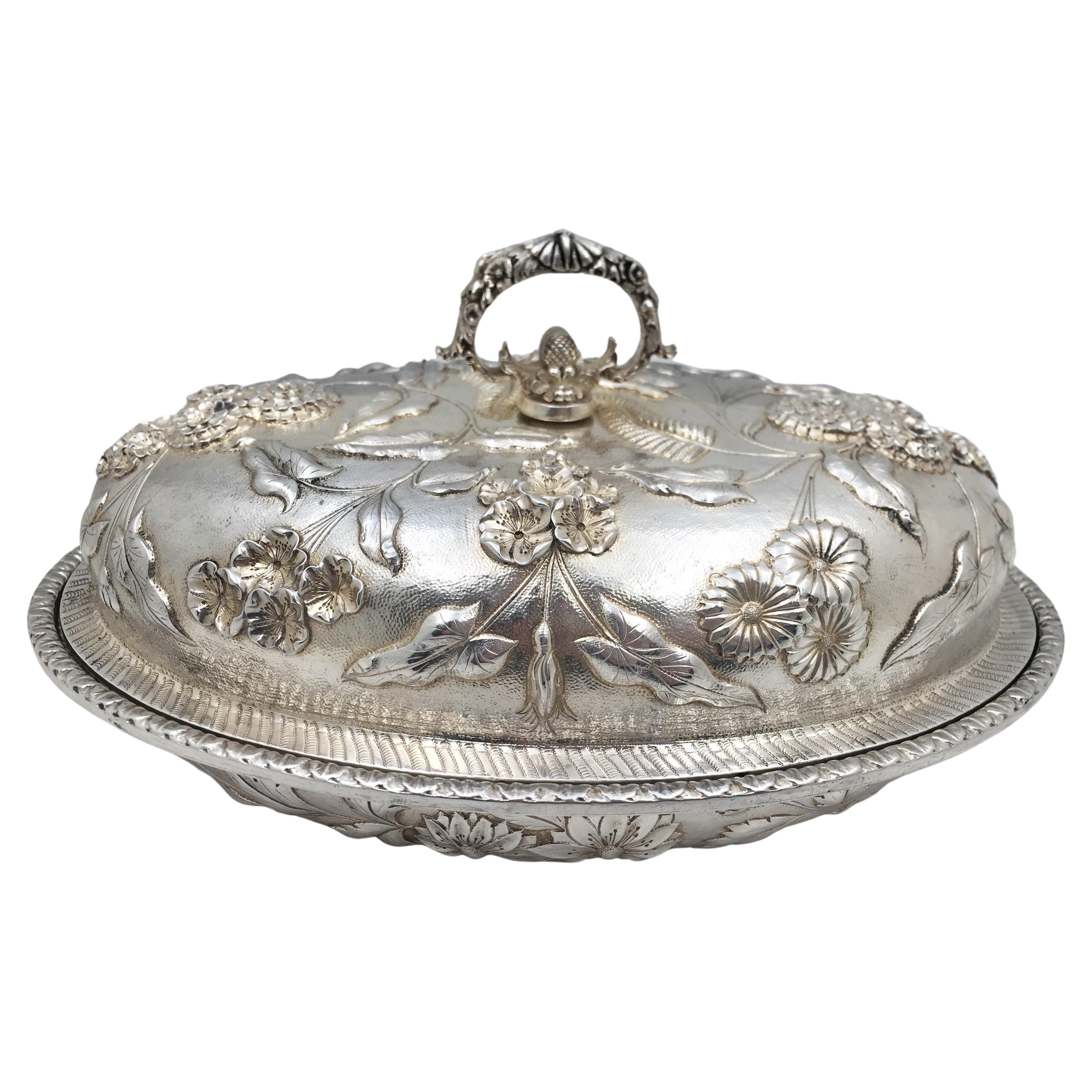 Antique Repousse Silver Footed Bowl by Historic Kirk of Baltimore For ...