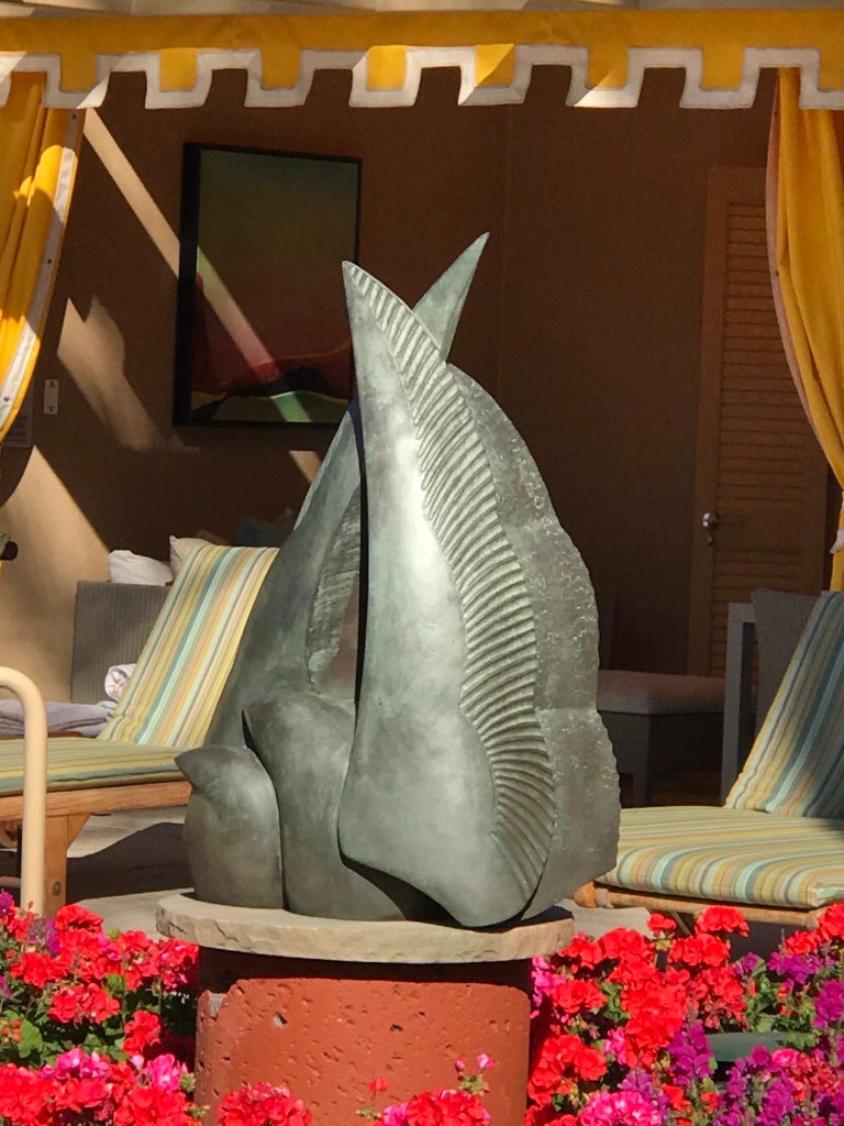 Kirk Tatom - Wing To Wing, Kirk Tatom, bronze sculpture, two birds ...