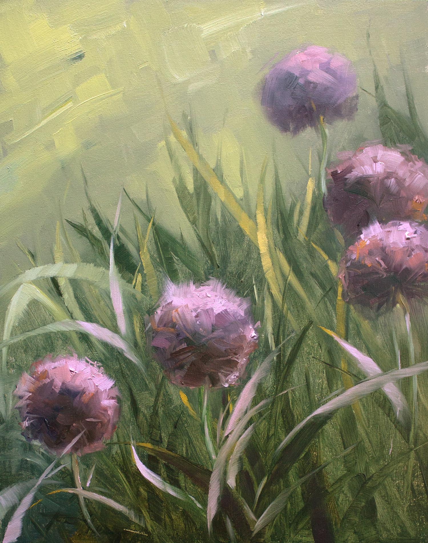 Kirsten Savage - "Allium", Oil Painting For Sale at 1stDibs