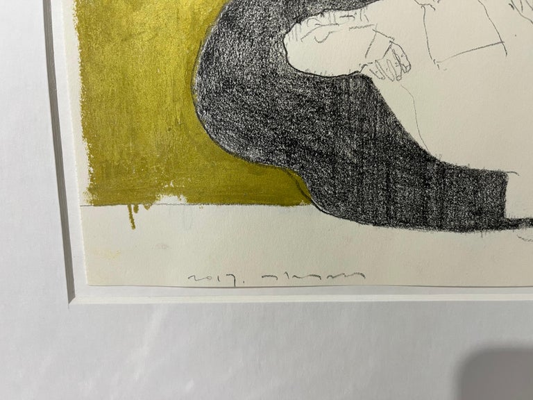 Kiseok Kim - Reminiscent [drawing, Mixed media on paper, portrait, male ...