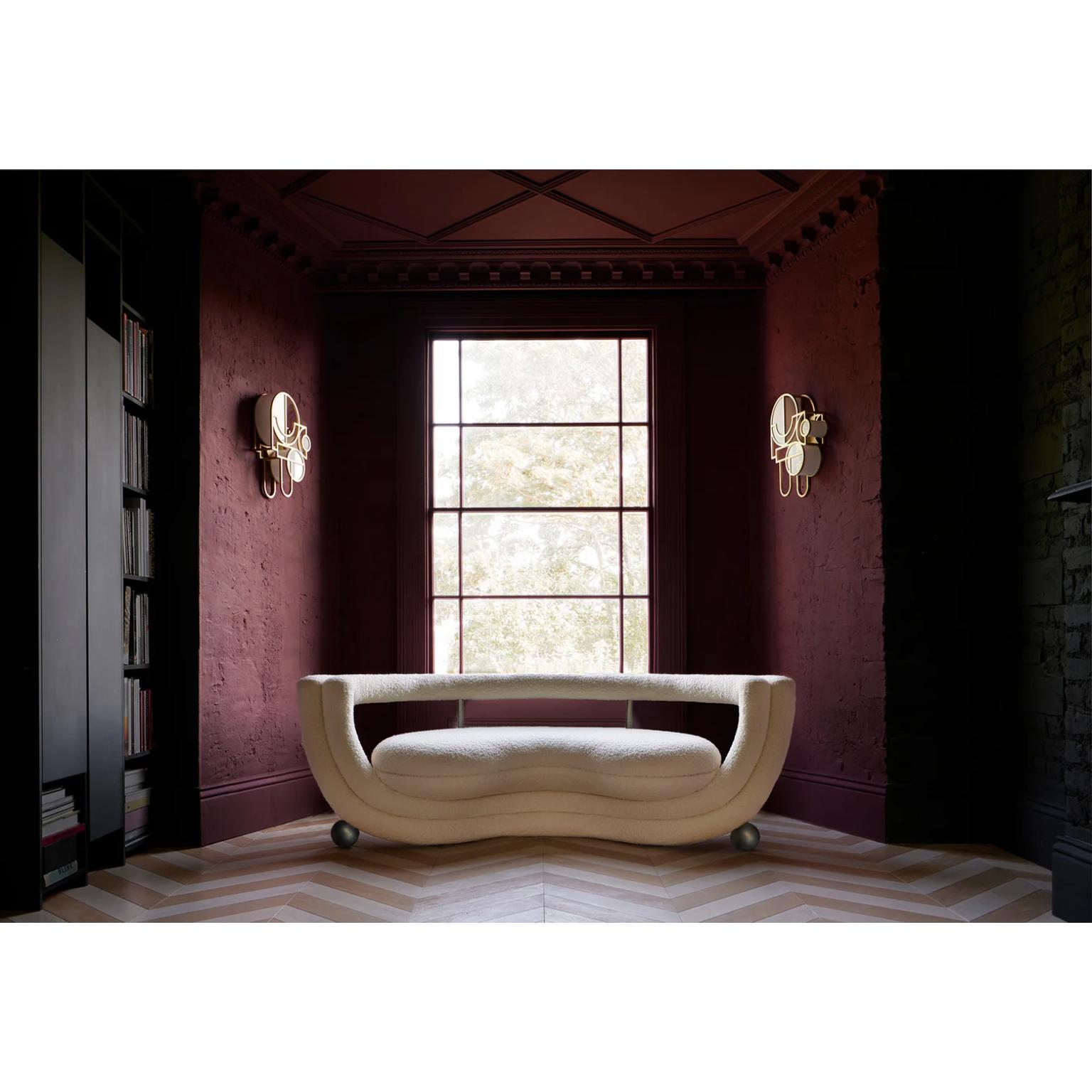 Kissing Grey Bouclé Sofa by Bohinc Studio For Sale at 1stDibs