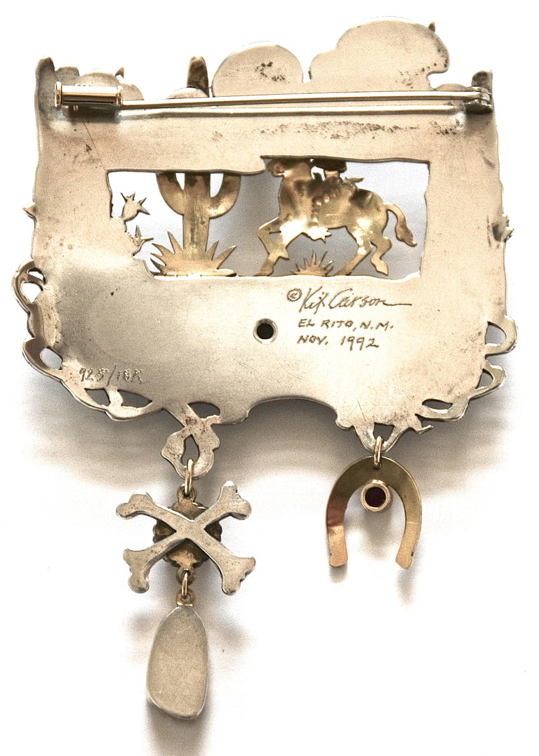 Kit Carson Vintage One-of-a-Kind Hand-Engraved 18k and Sterling Silver ...