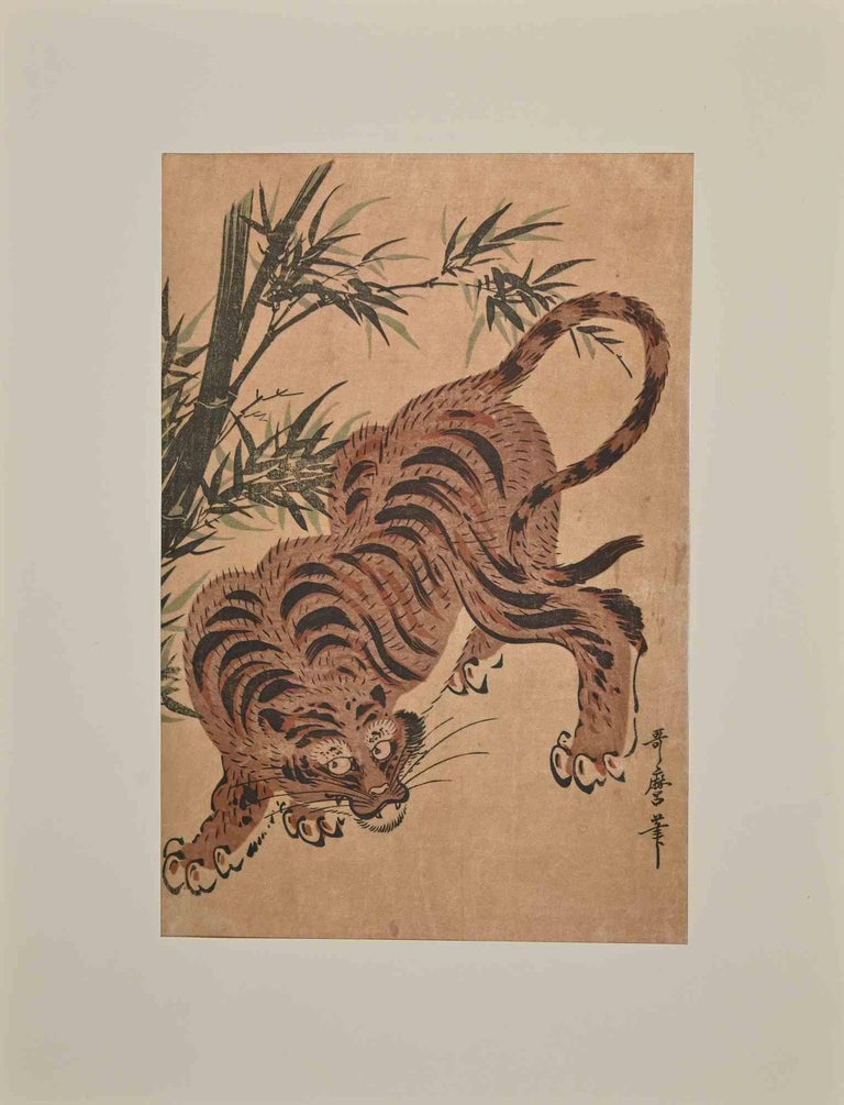Tiger - Screen print after Kitagawa Utamaro - Mid-20th Century For Sale ...
