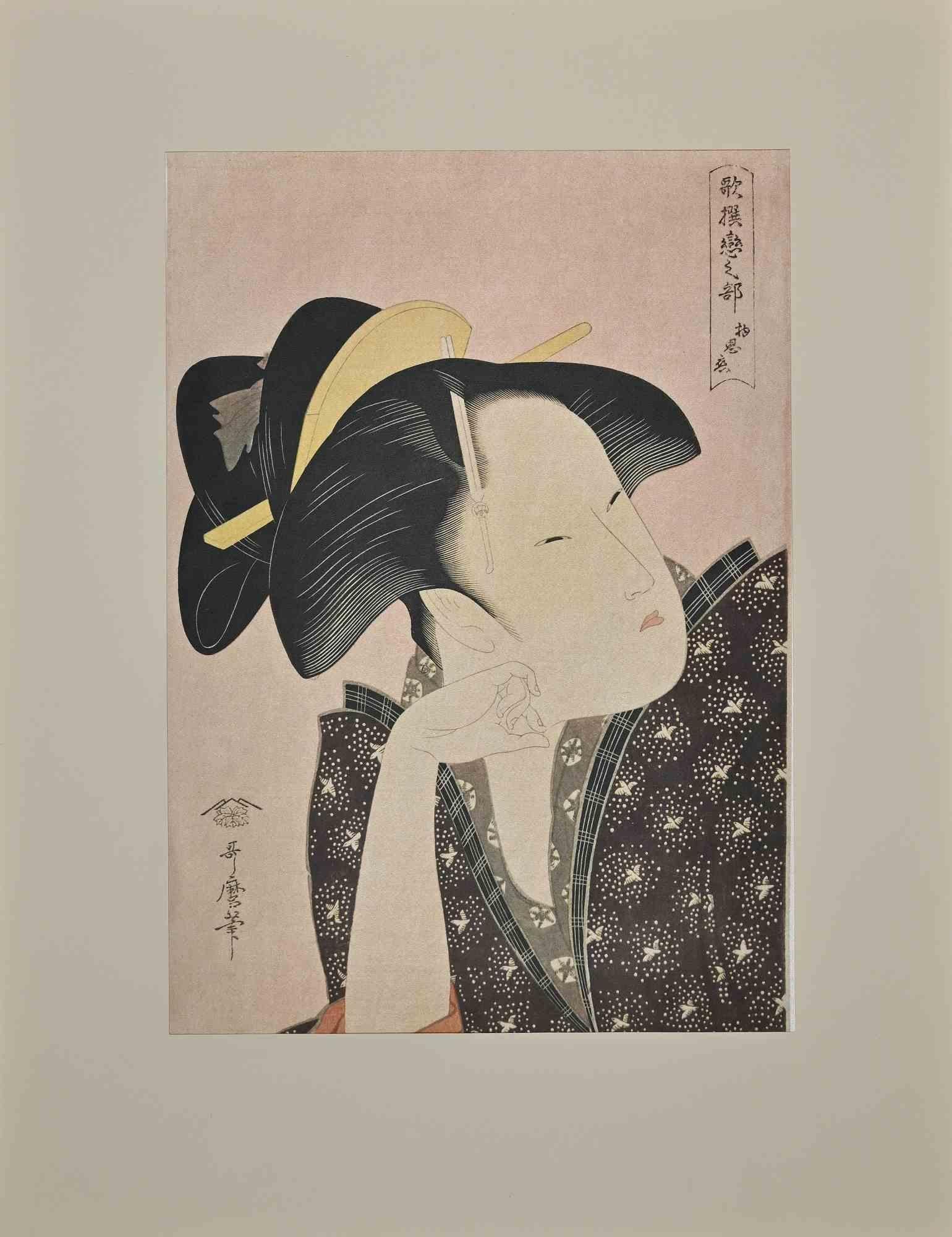 Tiger - Screen print after Kitagawa Utamaro - Mid-20th Century For Sale ...