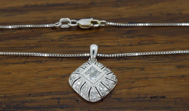 Kite Set Diamond Pedant Necklace at 1stDibs