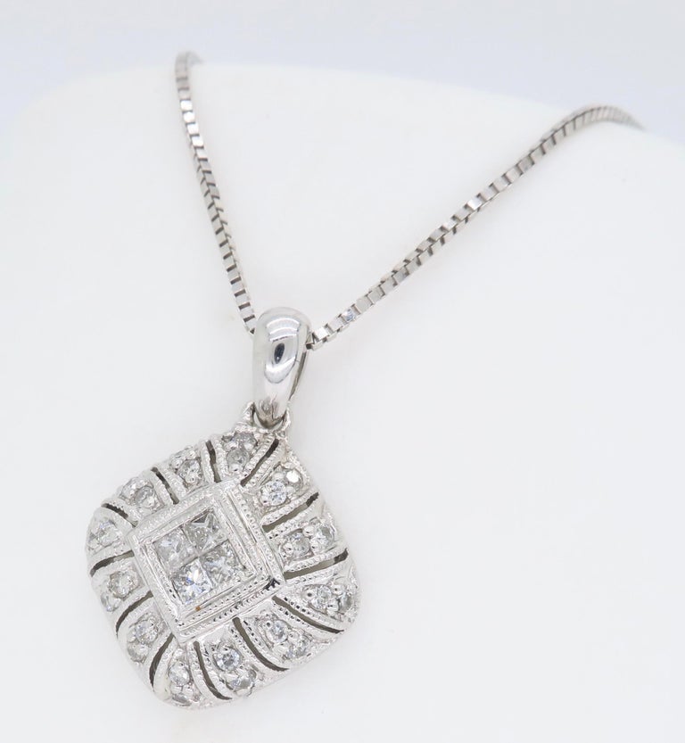 Kite Set Diamond Pedant Necklace at 1stDibs
