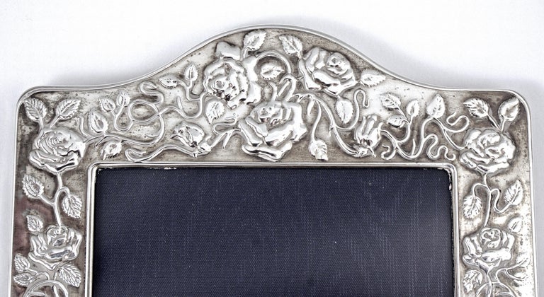 Kitney and Co Pair of English Sterling Silver Photo Frames with Roses ...