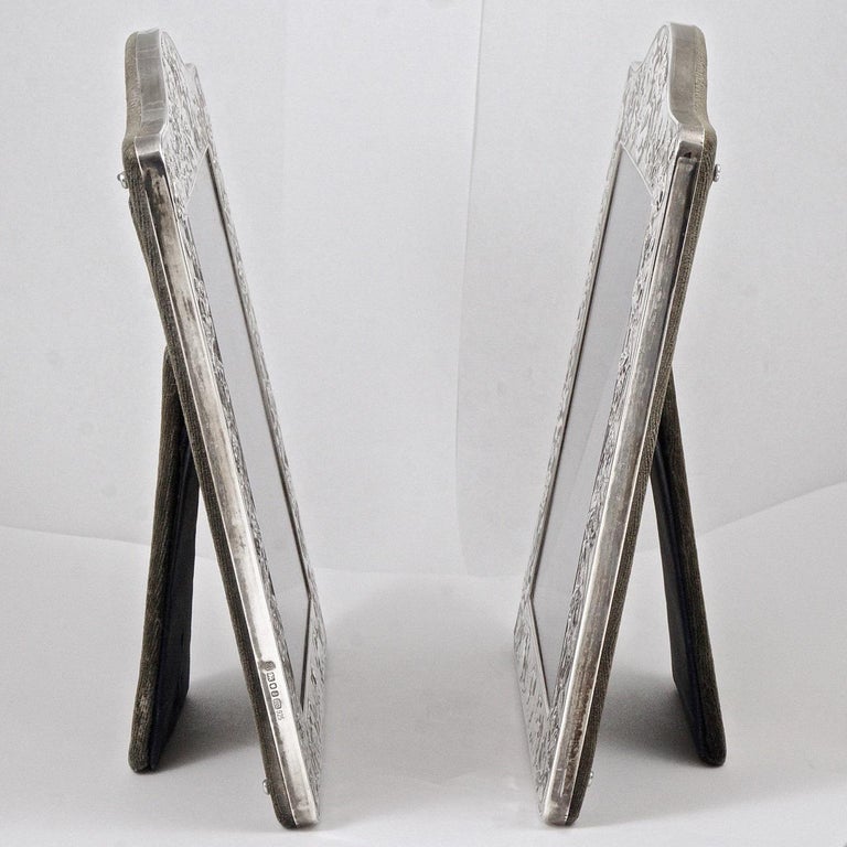 Kitney and Co Pair of English Sterling Silver Photo Frames with Roses ...