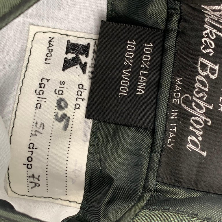 KITON Size 44 Green Herringbone Wool Notch Lapel Sport Coat For Sale at ...