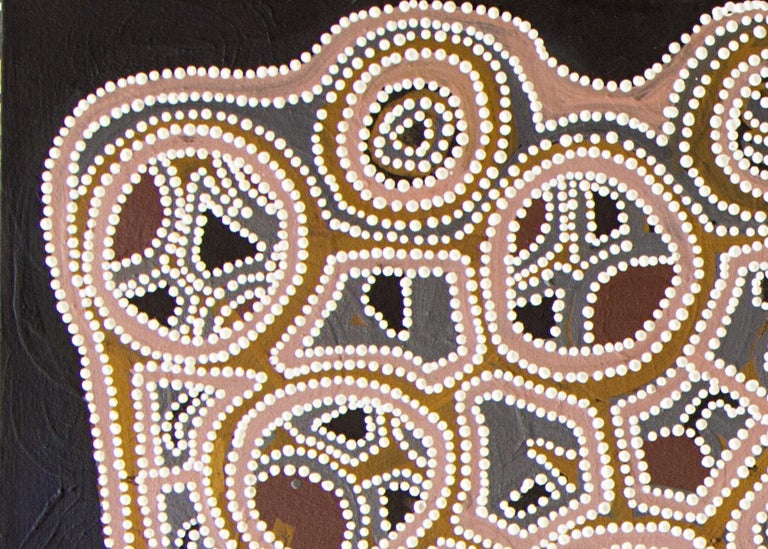 Kittey Malarvie - Luga. Abstract Aboriginal painting about cracking mud ...