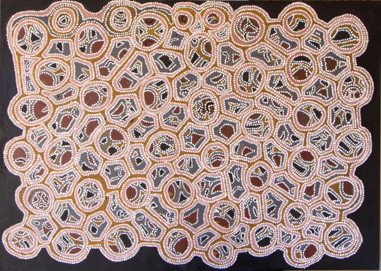 Kittey Malarvie - Luga. Abstract Aboriginal painting about cracking mud ...