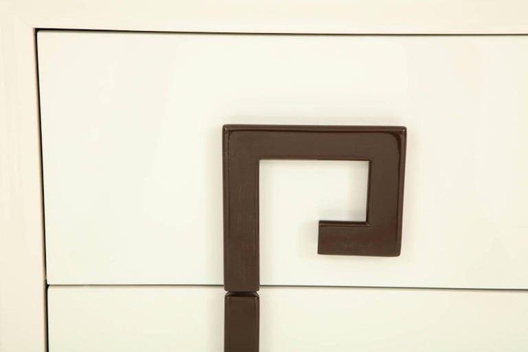 Kittinger Almond Lacquered Greek Key Chests For Sale at 1stDibs