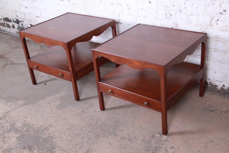 Kittinger American Colonial Walnut End Tables or Nightstands, Newly ...