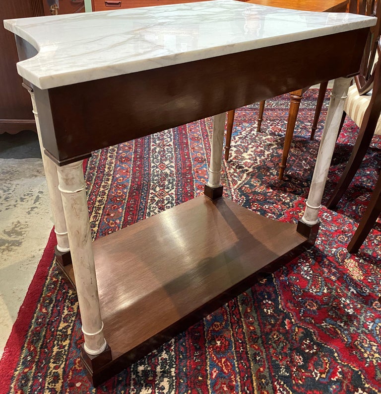 Kittinger Custom Marble Top Classical Style Mahogany Console with ...