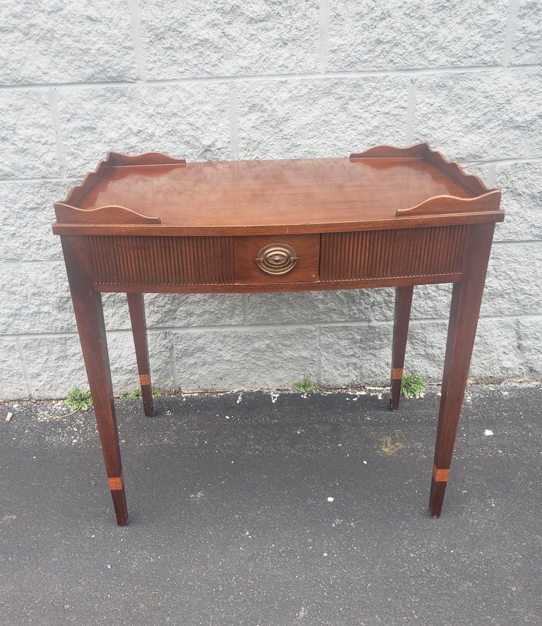 Kittinger George III Mahogany Single Drawer Galleried Tea Table w Pull ...