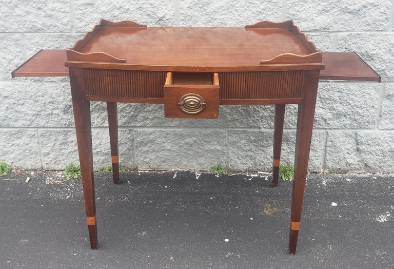 Kittinger George III Mahogany Single Drawer Galleried Tea Table w Pull ...