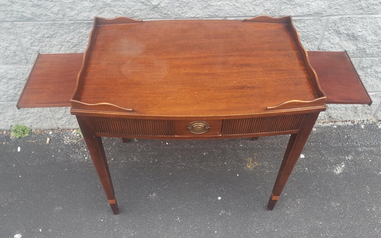 Kittinger George III Mahogany Single Drawer Galleried Tea Table w Pull ...