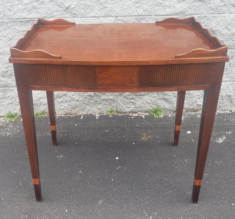 Kittinger George III Mahogany Single Drawer Galleried Tea Table w Pull ...